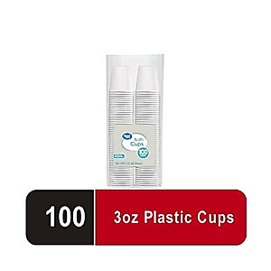 Bath Great Value 3 Oz White Plastic Cups, 100 Ct