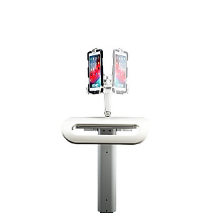 Rolling Medical Workstation – CTA Height Adjustable Mobile Secure Medical Workstation Cart for iPad 10th Gen 10.9" - iPad 7/8/9 Gen 10.2”- iPad Pro 11” - iPad Air 4 - Galaxy Tab S3 - White (QPAD-HRSW)
