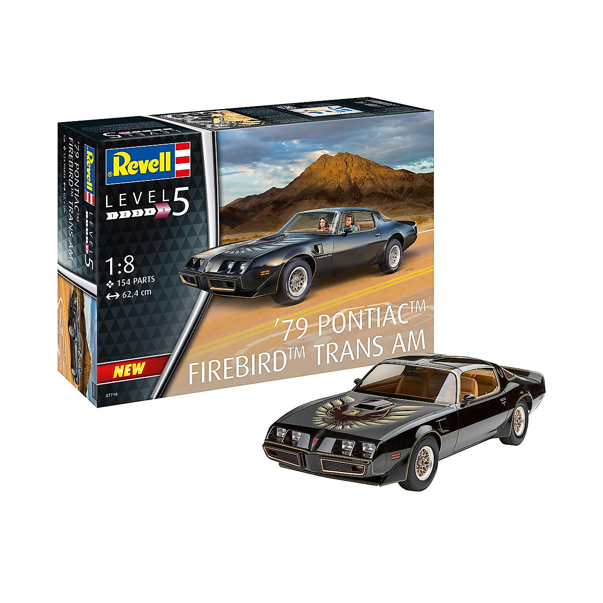 Revell RV07710 1:8-Pontiac Firebird Trans Am, Unpainted