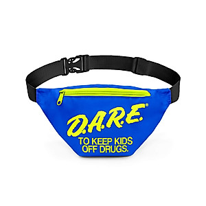 Tipsy Elves DARE Fanny Pack - Neon Blue Crossbody Bags w/Adjustable Waist Belt Straps Retro 80s Novelty Waist Bag