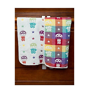 Kawaii Baby Blanket - Double Layer Thick Cotton Reversible Unisex Soft Nursery Crib Blanket, Newborn Infant Toddlers, Jacquard Cotton Unisex Swaddle 80 x 100 cm, Parachute