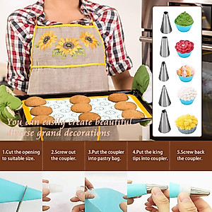 Tailpa Macaron Baking Kit Silicone Mat(22 Pcs Set), Macaron Baking Supplies, Baking Set of 2 Half Sheet Macaron Silicone Mats (16.5"x11.5"), 14 Piping Tip, 2 Piping Bag,2 Bag Tie, 2 Coupler