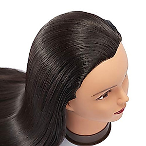 HEADFIX 26"-28" Long Hair Mannequin Head Stnthetic Fiber Hair Hairdresser Practice Styling Training Head Cosmetology Manikin Doll Head With Clamp Stand (6F1919LB0220)