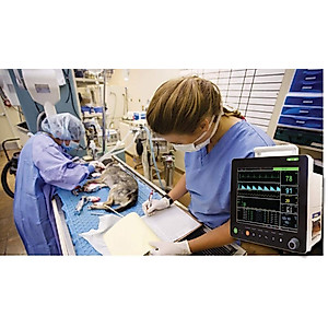 PM6000VP 12" Veterinary Multi-Parameter Monitor with ECG RESP SpO2 NIBP Temp PR Printer