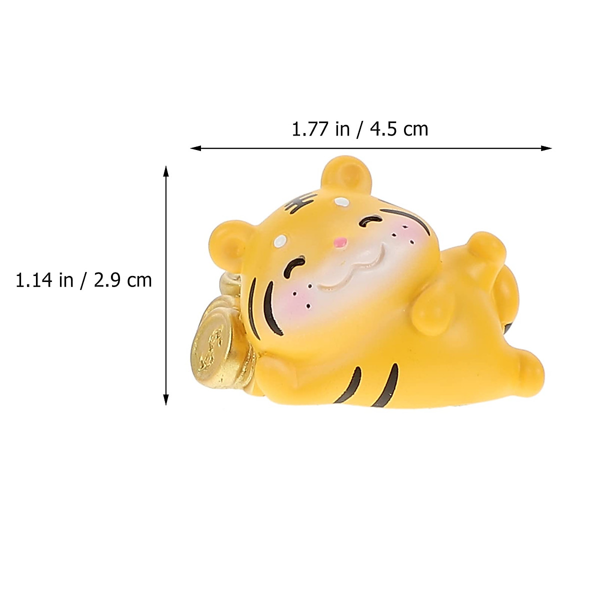 5pcs Resin Tiger Figurine Miniature Tiger Cake Toppers Artificial Micro Succulent Bonsai Animal Figure Landscape Ornaments for Desktop