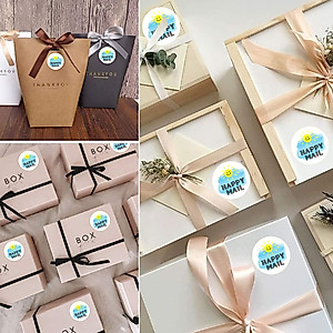 smar chalkboard sticker Happy Mail Stickers Large 1.5 inch Cute Mail Small Business Labels with Smile Shipping Thank You Stickers for