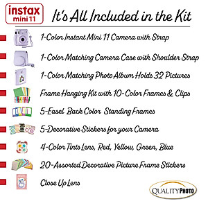 Fujifilm Instax Mini 11 Instant Camera with Case, Album and More Accessory Kit (Lilac Purple)…