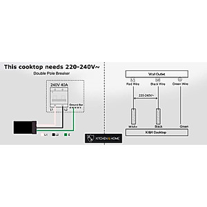 K&H 4 Burner 24 Inch Built-in Induction Electric Stove Top Ceramic Cooktop Touch Control 240V 6000W IN24-6004