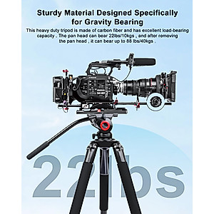 miliboo Heavy Duty Video Tripod,Aluminum Tripod for Camera, Professional Shooting Tripod with Fluid Head,MaxLoad 22lbs (MTT701A)