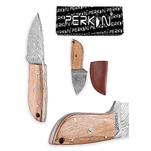 Now Handcrafted Small Hunting Knife - Damascus Steel - Neck Knife