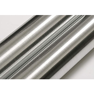 Yija Self Adhesive Brushed Metal Look Film Vinyl Waterproof Anti Greasy Counter Top Peel Stick Metallic Gloss Shelf Liner for Kitchen Cabinet 15.6inch by 79inch (Silver)