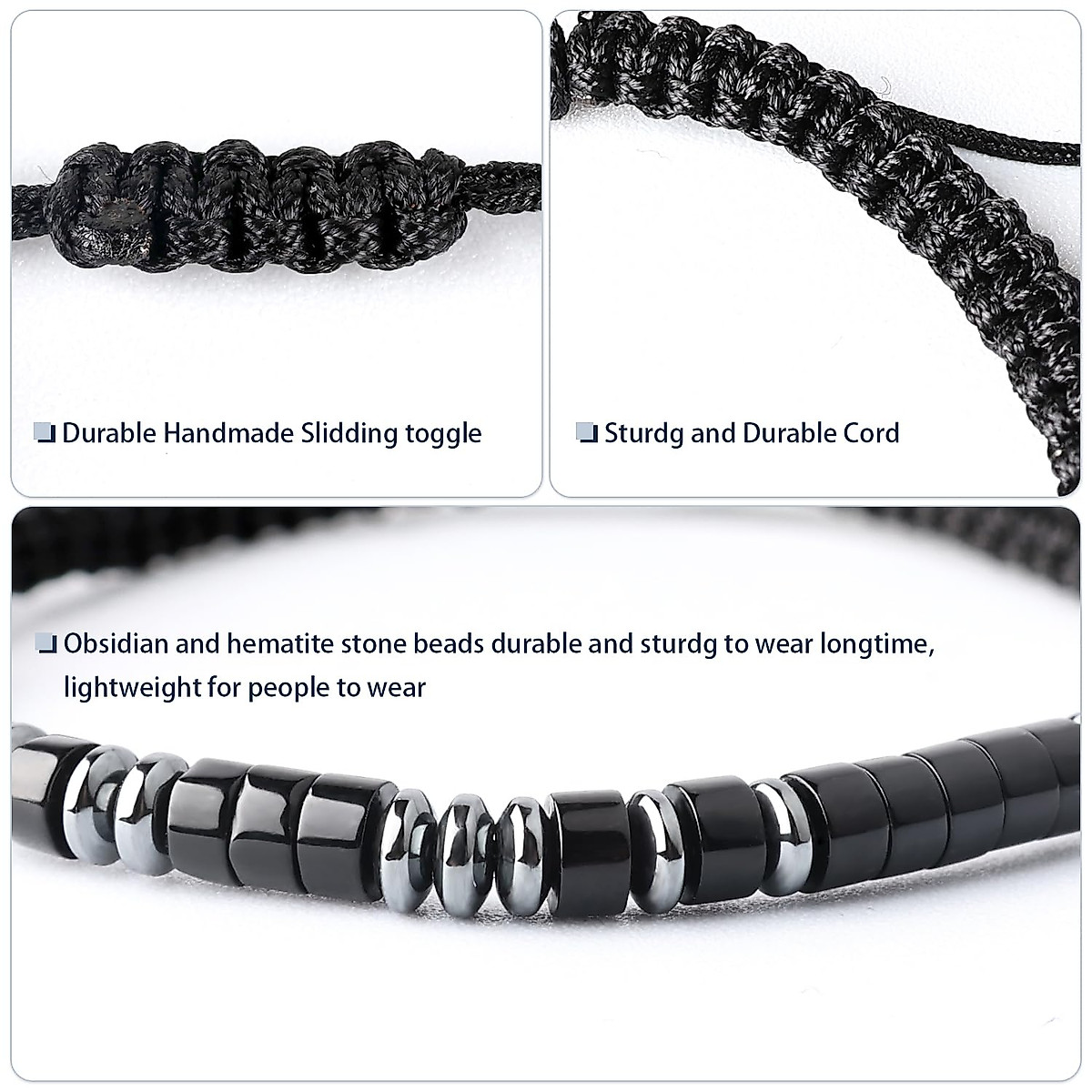 VOHIVI To My Son Bracelet from Mom,Morse Code Bracelets with Engraved Wallet Card,Adjustable Handmade Mens Beaded Bracelets easter basket stuffers