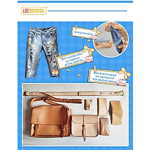 LOCBONDSO 1 Min Fast Dry Sew Glue Liquid Quick Bonding Reinforcing Fabric Adhesives DIY Speedy Fix for Denim Cotton Flannel Clothes Tent Curtain Leather Sofa Cover Polyester Gloves Doll Repair