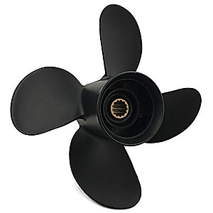 ARKDOZA 10.3" Dia. 12/13/14 Pitch High Thrust 4 Blade Aluminum RH Propeller for Tohatsu&Nissan 35/40/50HP Outboards (10.3 (Dia) x 12 (Pitch))