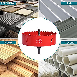 6 Inch(152mm) Hole Saw for Wood, Plastic Board, Ceiling, Drywall, Plasterboard, and Metal Sheet - HSS Bi-Metal Hole Cutter with Pilot Drill Bit