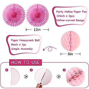 YUNXUAN Donut Birthday Party Decorations, Donut party supplies Donut Lanterns Party Paper Fan Honeycomb Ball Hanging Paper Lanterns for Baby Shower Kids Birthday Party Ice Cream Party Decorations