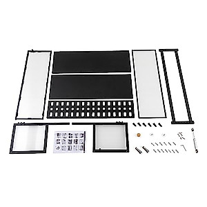 EurHomePlus Wall Cabinet Balcony Kitchen Wall Cabinet Living Room Bedroom Storage Cabinet Flip-Up Door Wall Cabinet Wall-Mounted Locker, Black