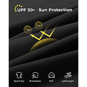 JOCMIC Boy Rash Guard Shirts Boys Swim Shirts UPF 50+ Sun Protection Long Sleeve Quick Dry Shirts Black 8-9Y