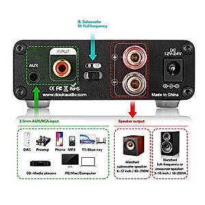 Douk Audio G4 Subwoofer Full-Frequency Mono Channel Digital Power Amplifier 100W
