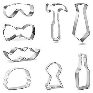 Fathers Day Cookie Cutter Set 8 Pc - Foose Cookie Cutters - USA Tin Plated Steel
