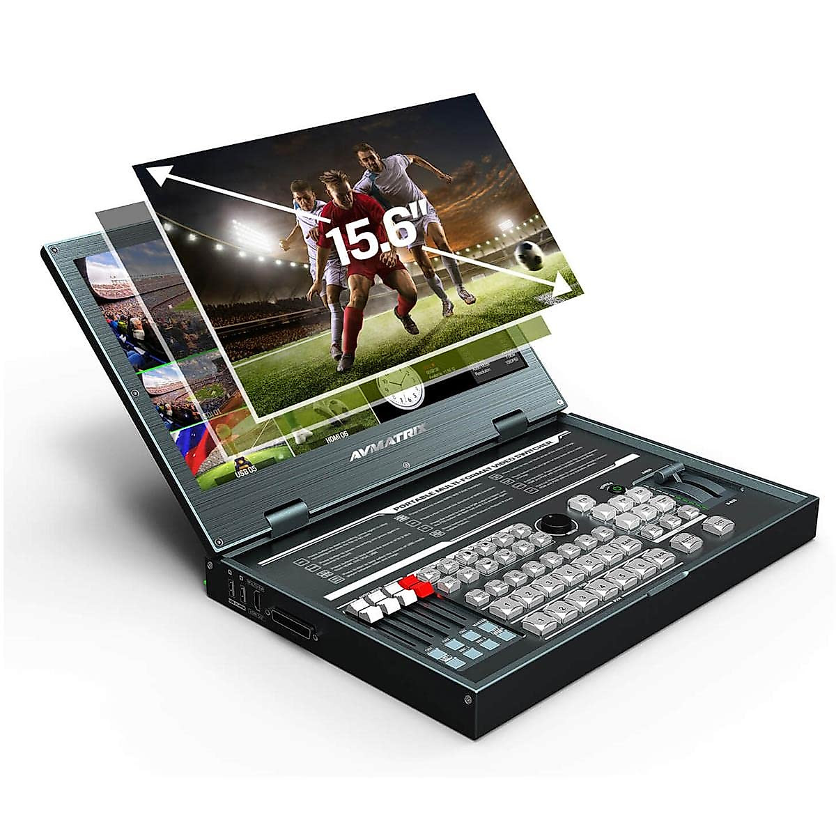 AVMATRIX PVS0615U 15.6" Portable 6-Channel SDI/HDMI Multi-format Streaming Switcher