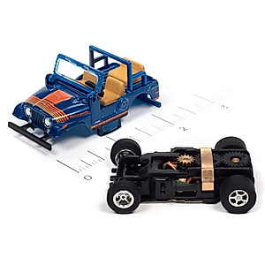 Auto World Xtraction R34 1979 Jeep CJ-5 Blue HO Scale Slot Car