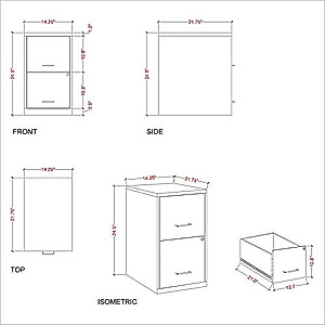 Scranton & Co 2 Drawer File Cabinet in Pink
