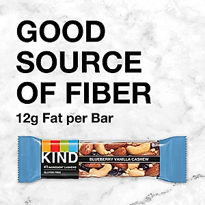 KIND Bars, Blueberry Vanilla & Cashew, Gluten Free, Low Sugar, 1.4oz, 12 Count