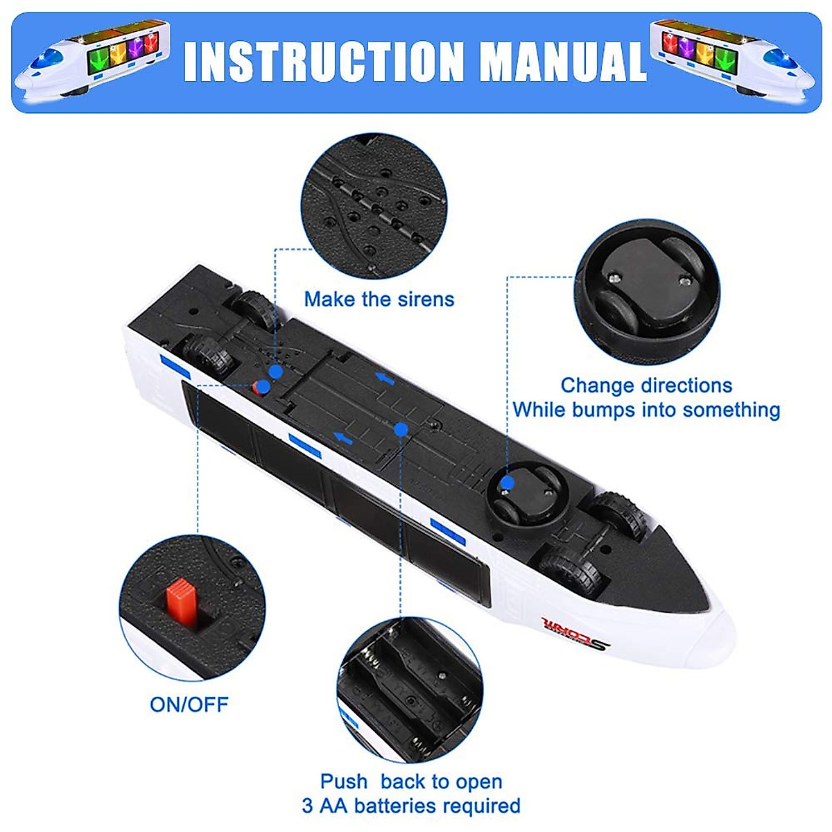 CYKT Electric Train Toy with Music, Beautiful 3D Lightning Electric Train, The Best Creative Gift Toy for 3-12 Year Old Boys