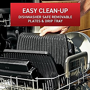 T-fal GC7 Opti-Grill Indoor Electric Grill, 4-Servings, Automatic Sensor Cooking, Silver