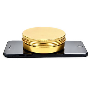 TMO 4 oz Tin Cans Screw Top Containers Aluminum Round Steel Tin Cans Travel Tins Storage Jar Food Tins Containers Metal Tins with Lids,Gold(24 Pack)