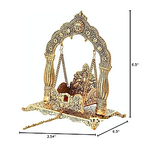 RNB Store Metal Krishna Jhula, Laddu Gopal Jhula, for Home and Office Jhula Suitable for Size 0 to 2