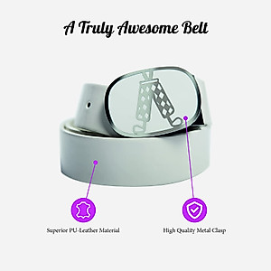 Royal & Awesome Men's Golf Belt, White, One Size