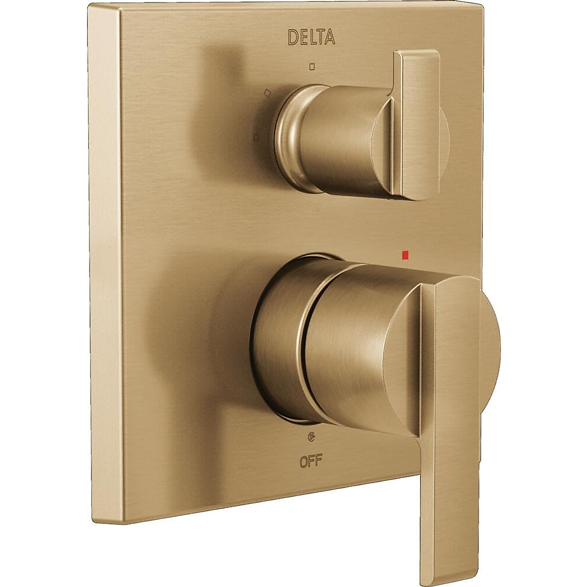 DELTA FAUCET T24867-CZ Angular Modern Monitor 14 Series Valve 3-Setting Integrated Shower Trim with Diverter, Champagne Bronz