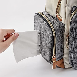 Ramhorn Diaper Bag Backpack Multifunctional Travel Back Pack Maternity Baby Changing Bags Large Capacity For Baby Care Gray