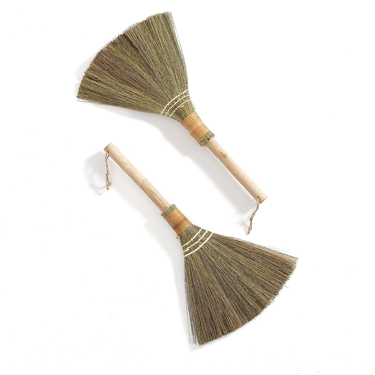 TTS For Home - Set of 2 Vietnamese Soft Bristle Brooms, Asian Straw Broom for Kid, Decorative Broom 16.54 inch