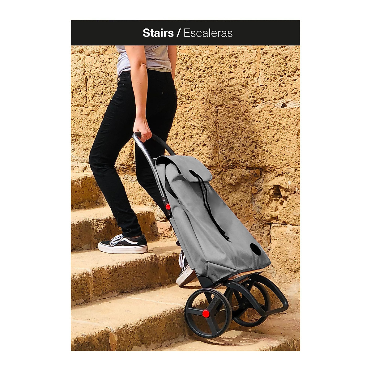 Foldable Grocery Shopping Cart with Wheels | Collapsible Personal Folding Cart for Groceries | Durable & Portable | Coral