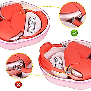 BOVKE Hard Carrying Case with Sleep Mode for Apple AirPods Max Wireless Over-Ear Headphones, AirPods Max Protective Portable Storage Bag with Mesh Pocket for Headphone Accessories, Pink