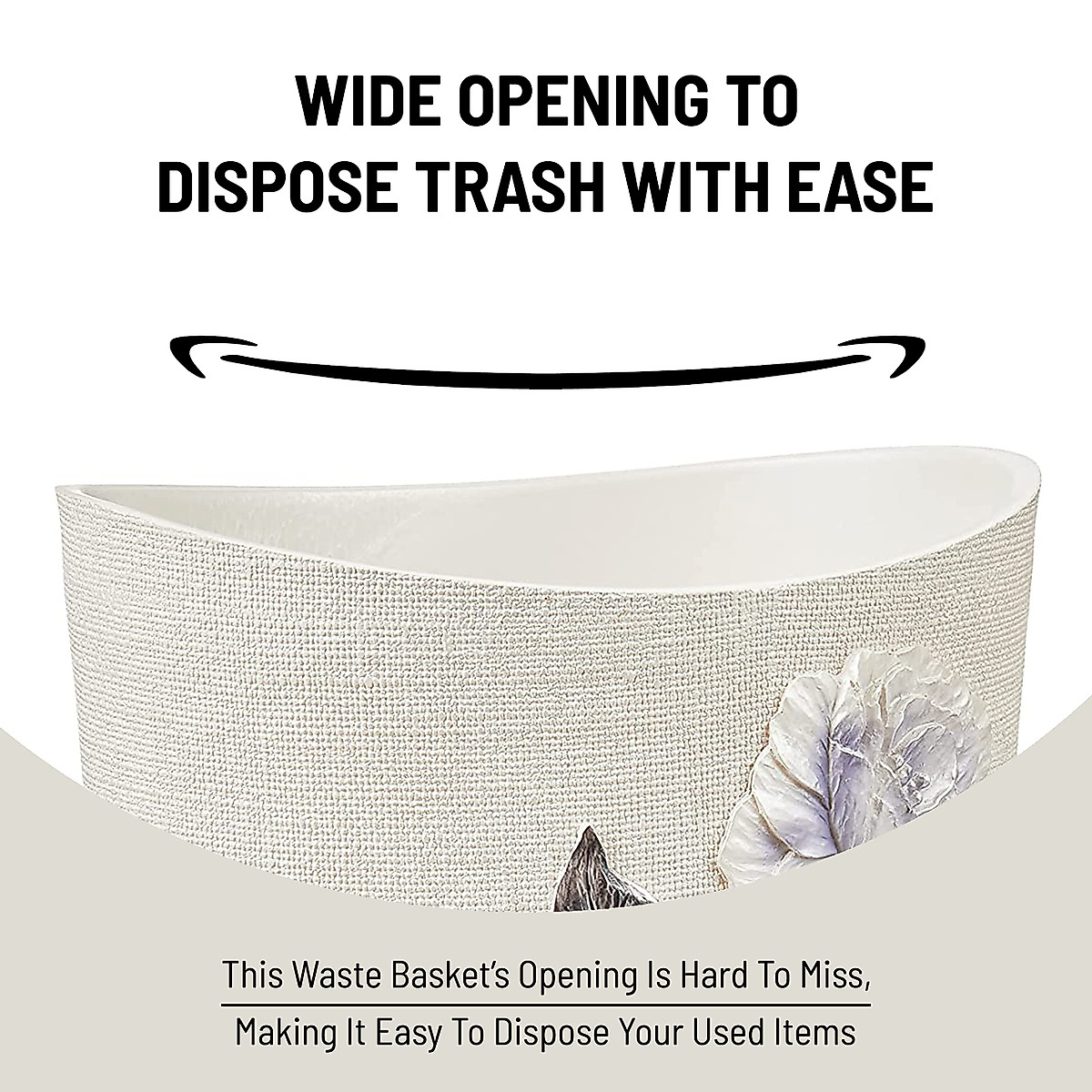 Popular Bath Waste Basket, Michelle Collection, 10x8, Lilac