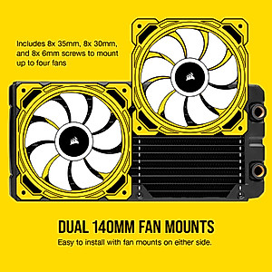 CORSAIR Hydro X Series XR5 280 mm Water Cooling Radiator (Dual 140 mm Fan Mounts, Easy Installation, Premium Copper Construction, Polyurethane Coating, Integrated Fan Screw Guides) Black