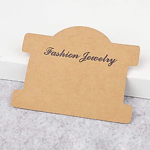 100pcs Jewelry Display Cards Bracelet Display Cards Necklace Card Holder Hanging Cards Earrings Showing Tags (3.7x3 in, Brown)