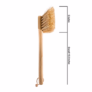Redecker Garden Furniture Brush with Oiled Beechwood Handle, Strong Plant-Based Bristles. Hanging Loop, Made in Germany