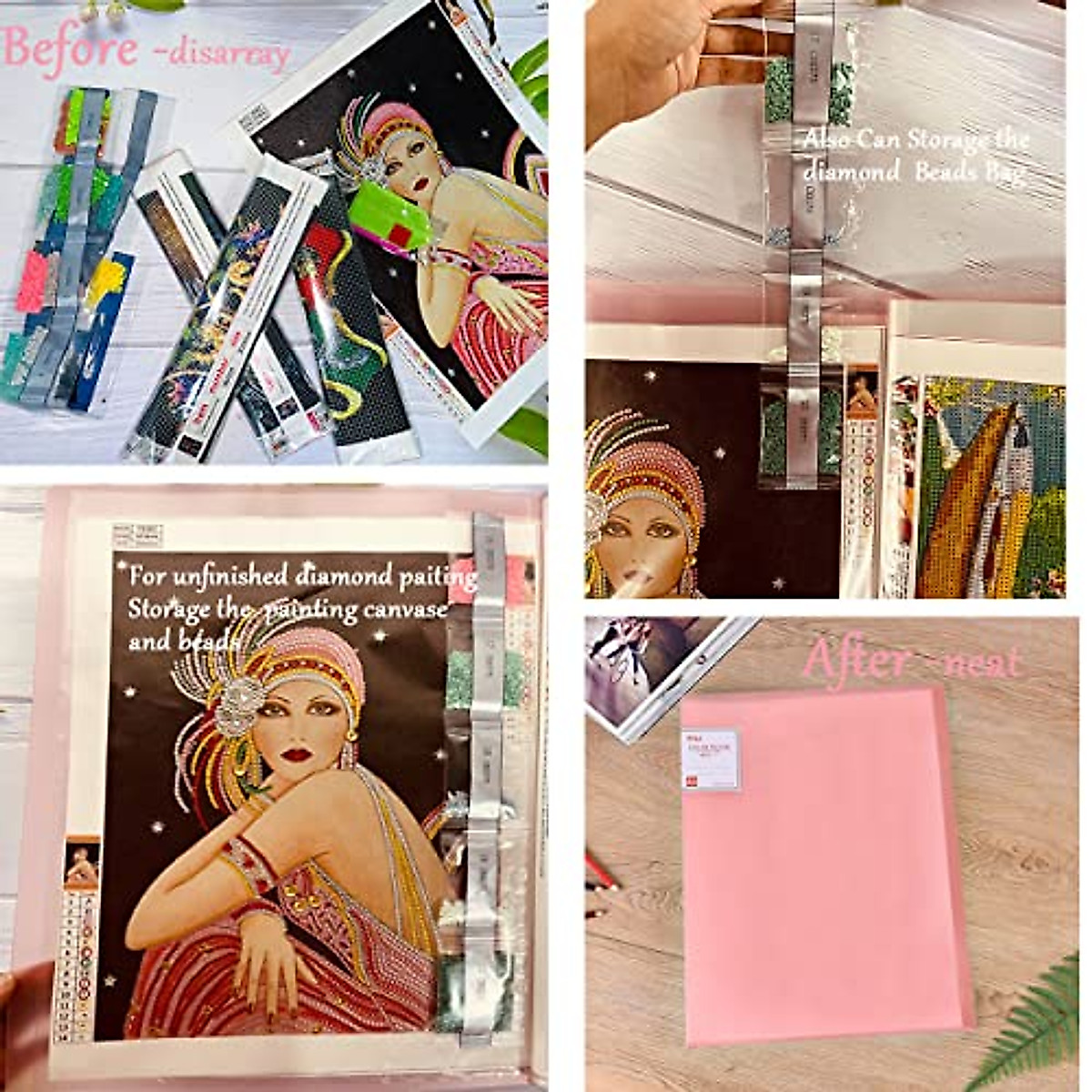 VAVCASE A3 Diamond Art Painting Storage Book,12"X16" Display Book,Diamond Art Painting Accessories,30 Pockets Display 60 Pages, Plastic Protector Sleeves Bound, Art Portfolio for Artwork, Document and Photo