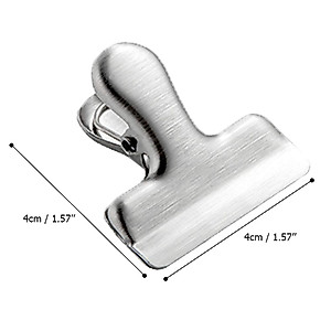 10 pcs Stainless Steel Chip Bag Clips, CNYMANY 3 Sizes 4.7" 3" 1.6" Heavy Duty Air Tight Seal Grip Coffee Food Bag Clamps for Office Kitchen Home Use