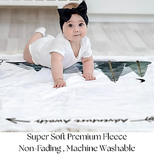 KEMINA BLANKETS Baby Monthly Milestone Blanket Boy - Milestone Blanket for Baby Boy Includes Felt Frame and Personalized Board, Adventure Mountain Month Blanket Woodland Nursery, Baby Shower 50x40