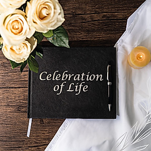 Hudson Creations Funeral Guest Book for Celebration of Life – Celebration of Life Guest Book for Funeral - 124 Pages Memory Book, Space for Name, Address, Prayers & Memories
