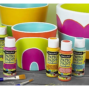 DecoArt ACRYLIC PATIO PAINT FAN FAVORITES SAMPLER SET, Assortment, 2 Fl Oz (Pack of 18)