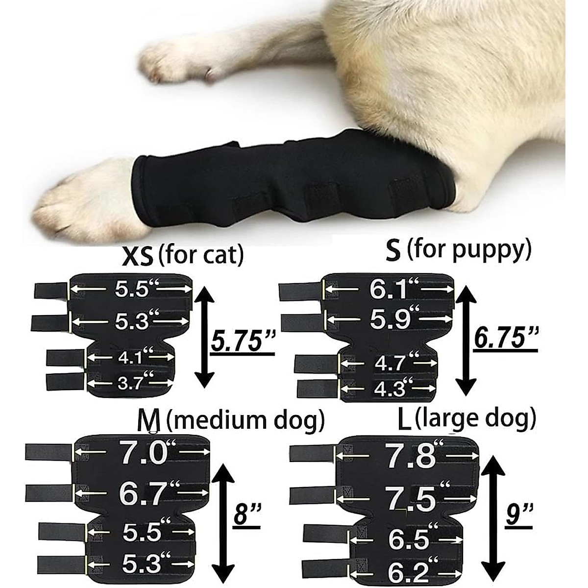 ceepdoogle Dog Extra Supportive Canine Rear Leg Hock Joint Compression Wrap for Recovery Protection Sprain and Injury Prevention Hind Ankle Brace with Knee Support for Dogs Extra Large