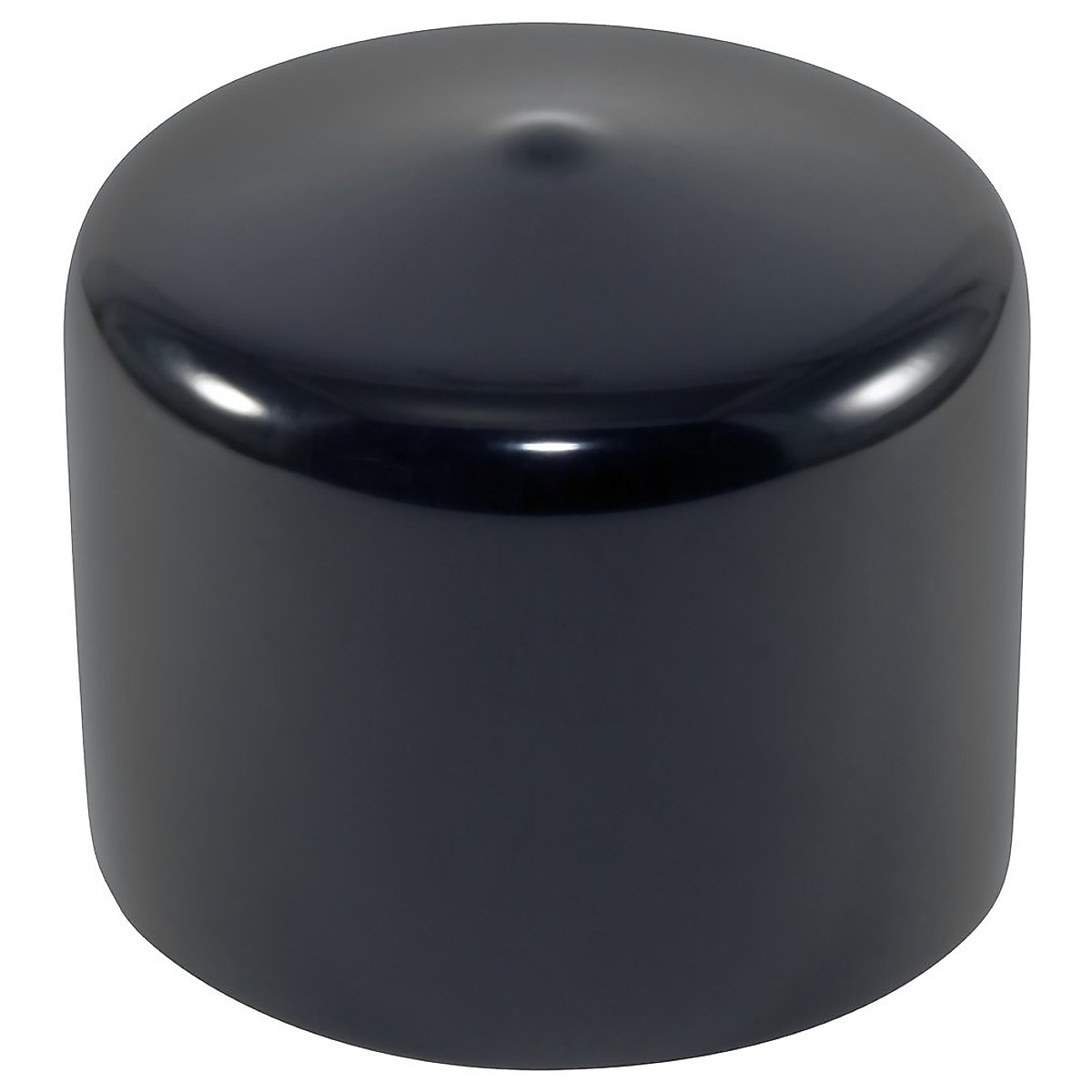 Caplugs 99394174 Plastic Round Cap VC-2750-24, Vinyl, Cap ID 2.750" Length 1.500", Black (Pack of 8)