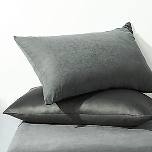 COISINI Cooling Pillowcases Set of 2 - Breathable Cool Ultra Soft Pillow Cases - Organic Natural Silky Material, Moisture Wicking(Light Grey, Standard Size 20x26 inches)